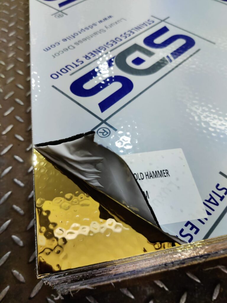 Stainless Steel Gold Hairline Water ripple Sheets In SS304 By SDS®️ ...
